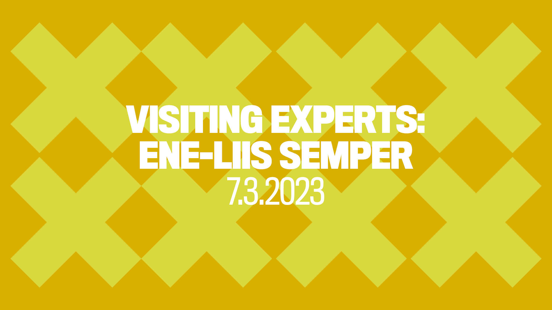 Visiting Experts: Ene-Liis Semper | Uniarts Helsinki